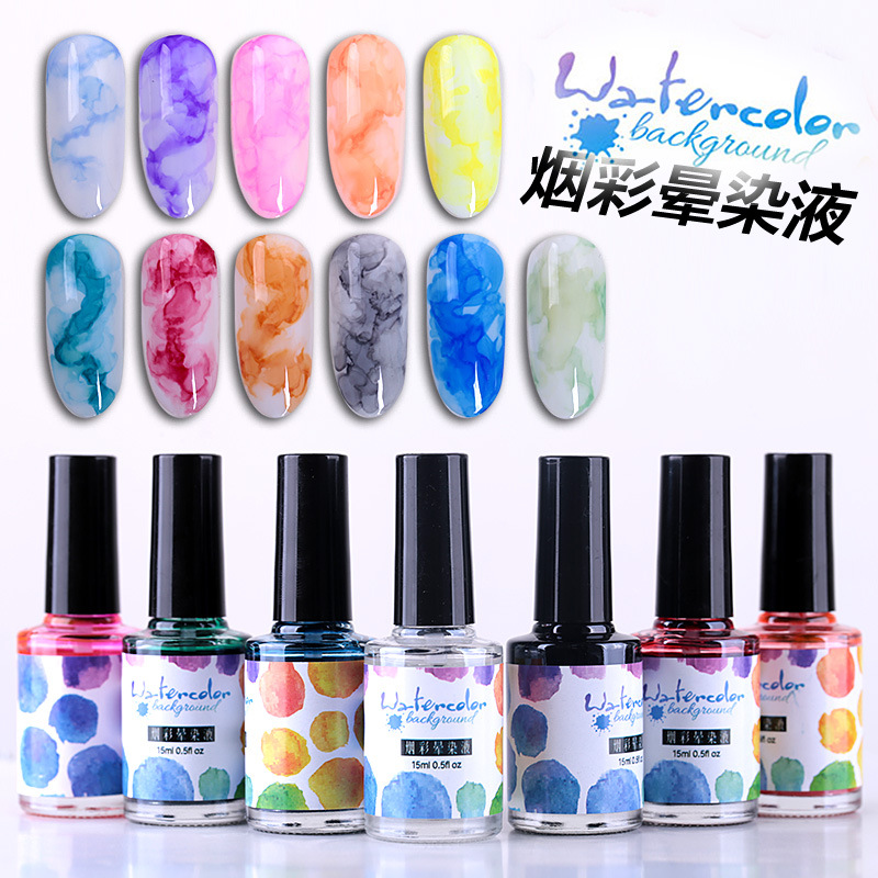 15ml Nail Polish Blooming Gel Marble Pattern Ink Nail Smudge Lquid ...