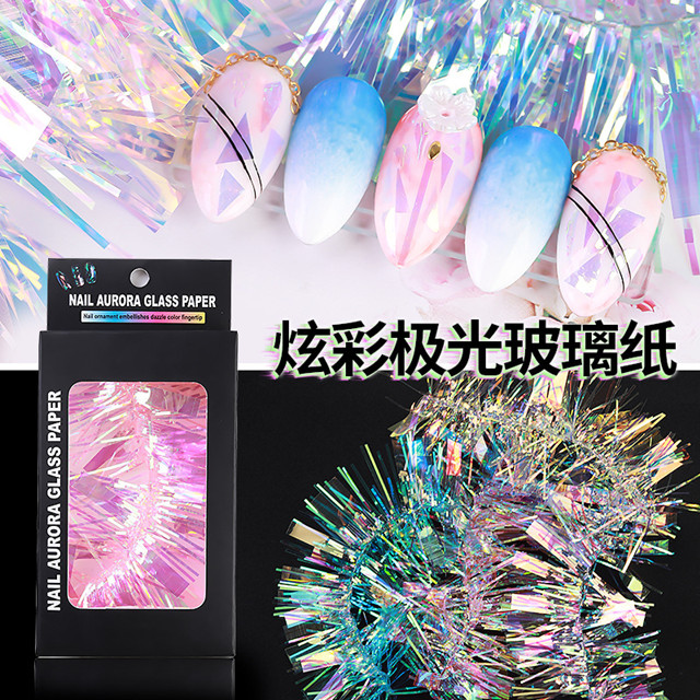Nail Aurora Glass Paper Nail Decoration - Buy Nail Decoration, Nail ...